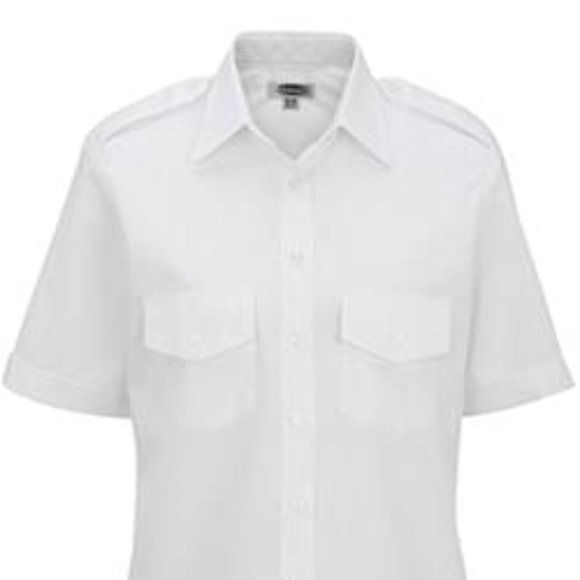 Edwards | Tops | Nwt Edwards White Navigator Button Up Work Shirt Front ...